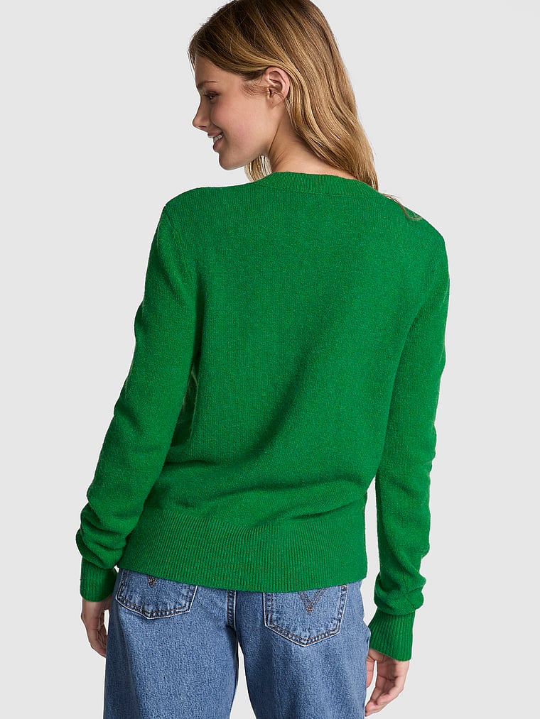 Buy Collegiate Knit Crewneck Sweater, Verdant Green Oh What Fun - Order ...