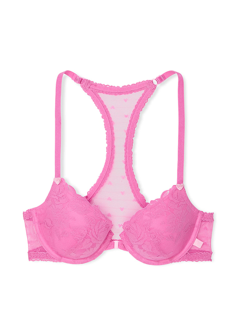 Buy Sexy Tee Heart Bloom Lace Lightly Lined Front-Close Demi Bra, New ...