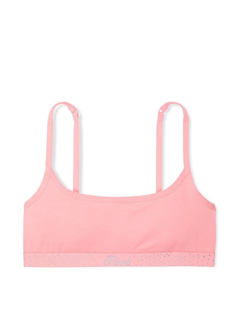 Buy Cotton Scoop Bralette, Petal Pink Cherry Diamante Graphic - Order ...