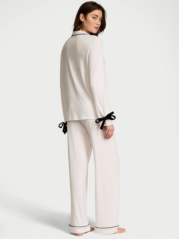 Buy Modal Soft Velvet-Trim Long Pajama Set - Order Pajamas Sets online ...