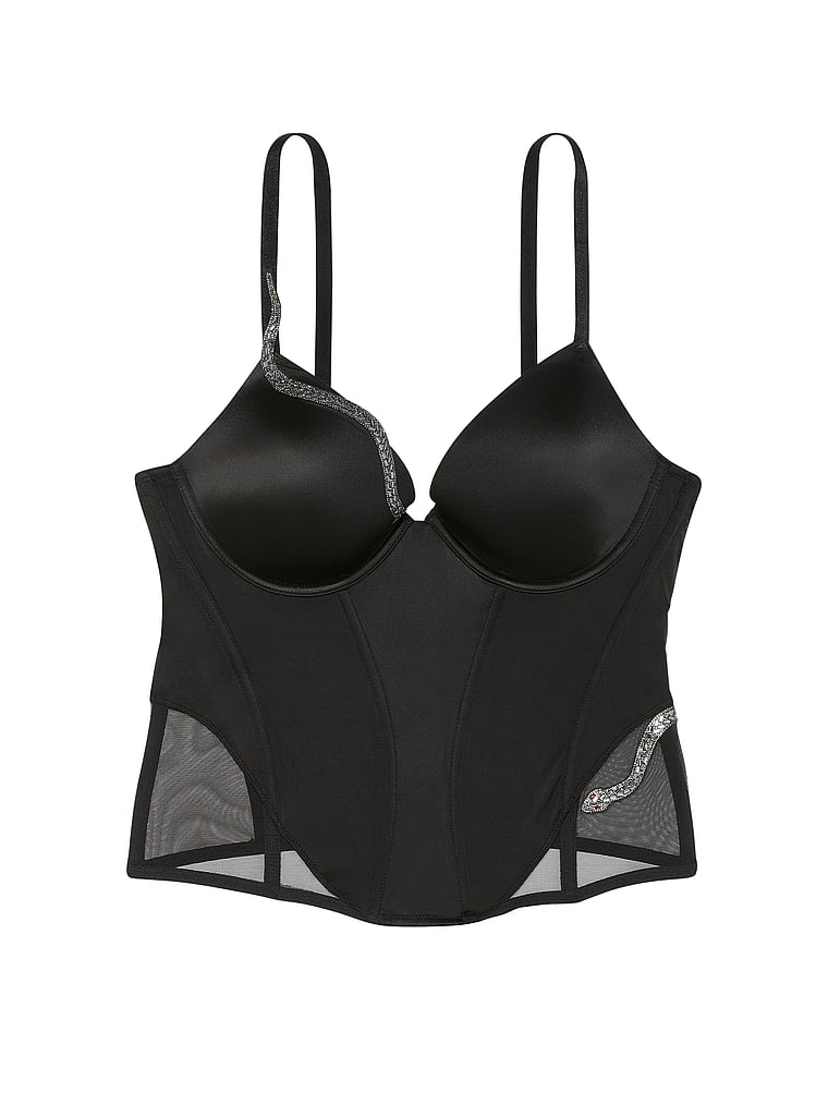 Buy Snake Shine Lightly Lined Balconette Corset Top, Black - Order ...