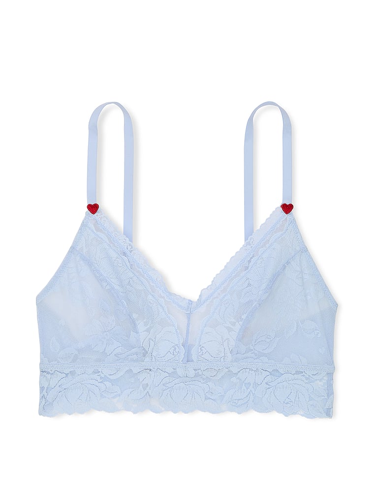 Buy Heart Bloom Lace Curvy Bralette, Light Blue - Order Bralettes ...