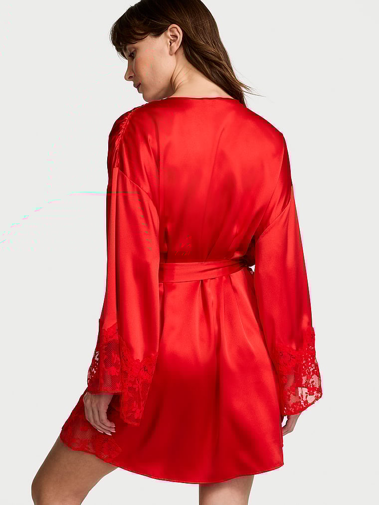 Buy Victoria's Secret Dream Satin & Lace Trim Robe - Order Robes online ...