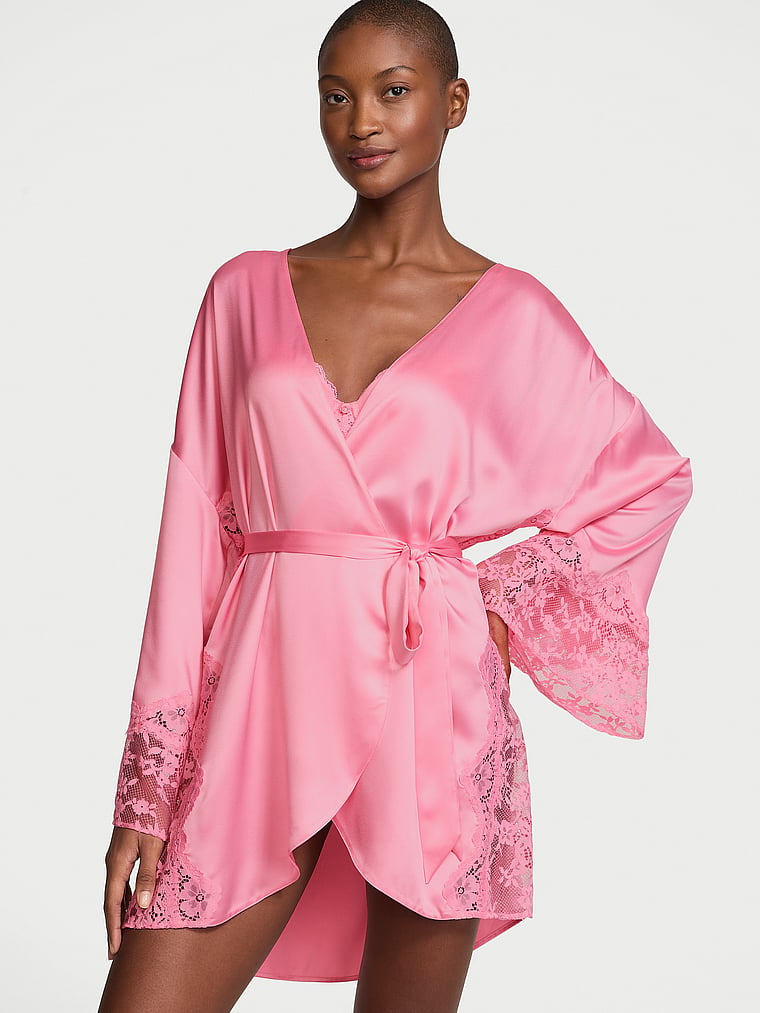 Buy Satin Lace Trim Robe Pink Hope Order Robes Online Victoria s Buy Satin Lace Trim Robe Pink Hope Order Robes Online Victoria s