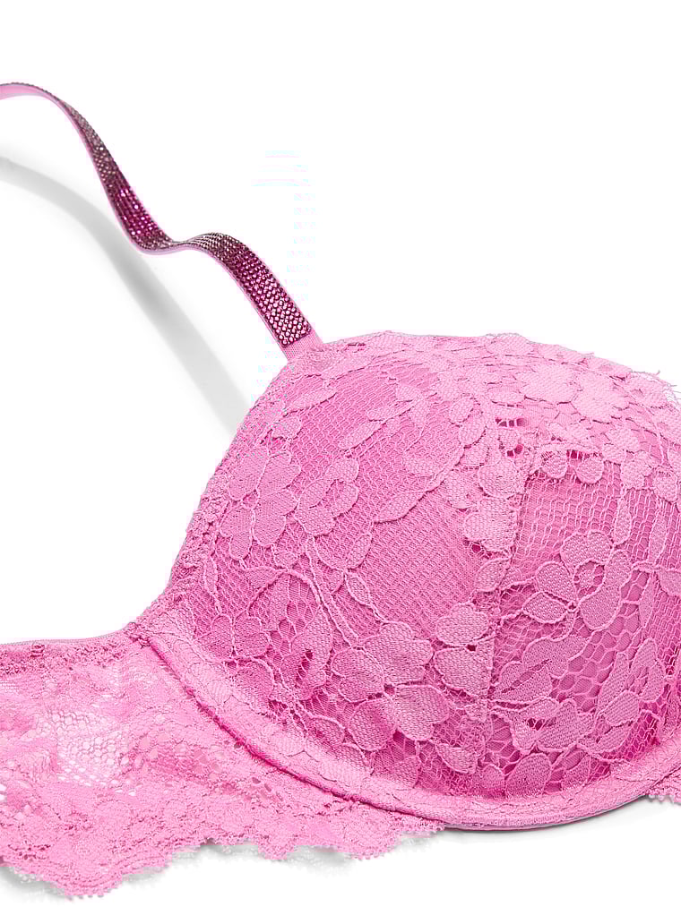 Buy Twinkle Strap Lace Classic-Coverage Demi Bra, New Peony - Order ...