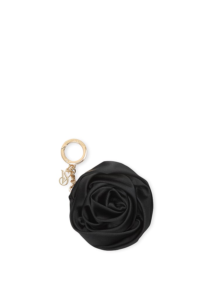 Buy Satin Rose Coin Purse Keychain, Black - Order Small Accessories ...