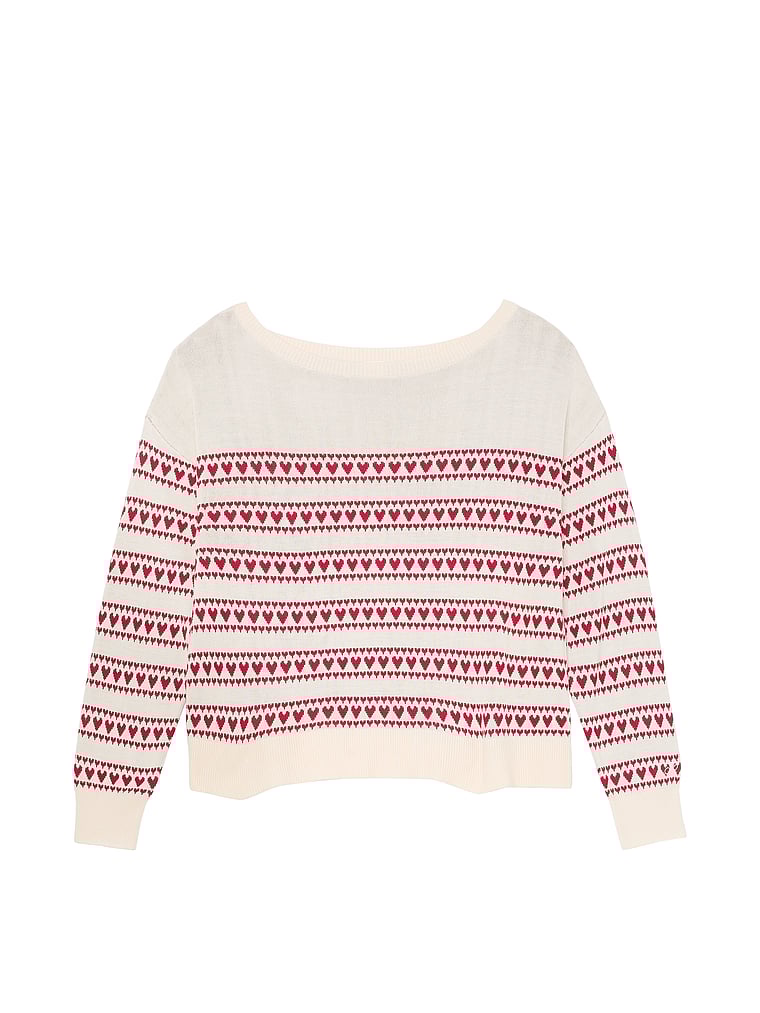 Buy Cambridge Knit Off-the-Shoulder Sweater, White Shell Vday - Order ...