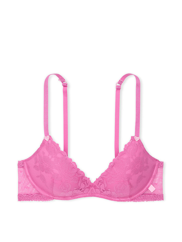 Buy Sexy Tee Heart Bloom Lace Wireless Push-Up Bra, New Peony - Order ...