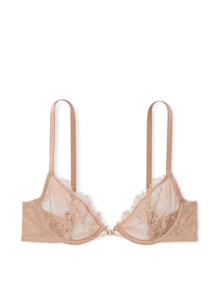 Buy Rose Lace Unlined Low-Cut Demi Bra, Praline - Order Bras online ...