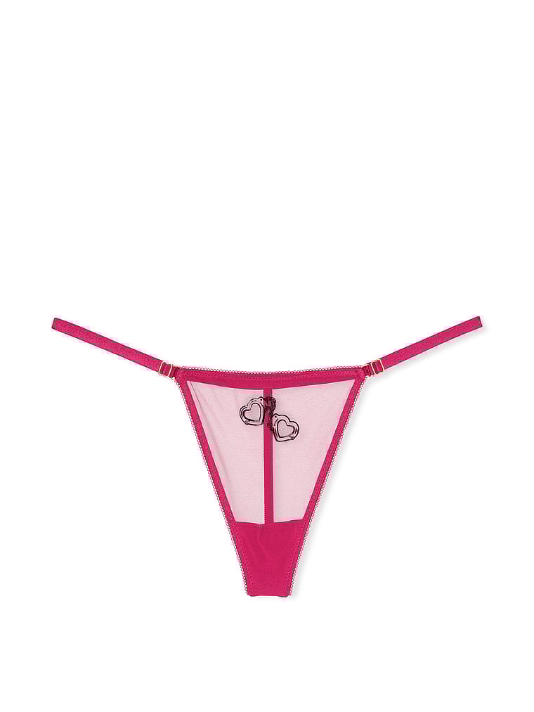 Buy Flirty Mesh Adjustable V-String Panty, Cherry Blossom Cuffs - Order ...