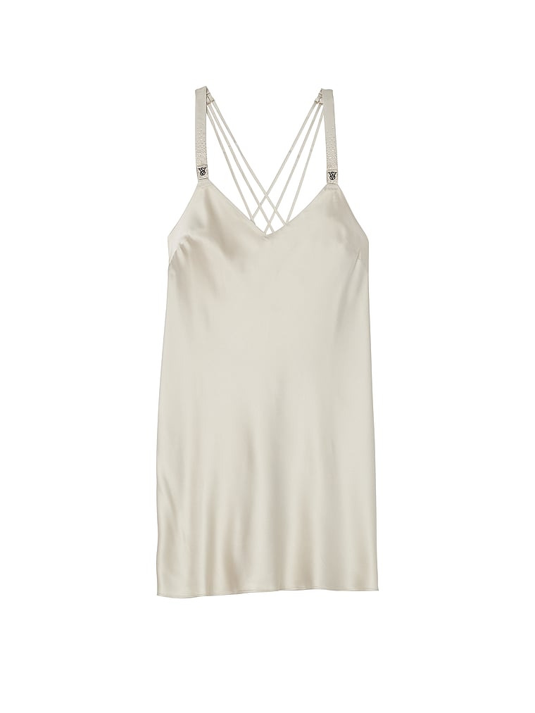 Buy Scattered Shine Strap Satin Strappy-Back Slip, Classic Sandstone ...
