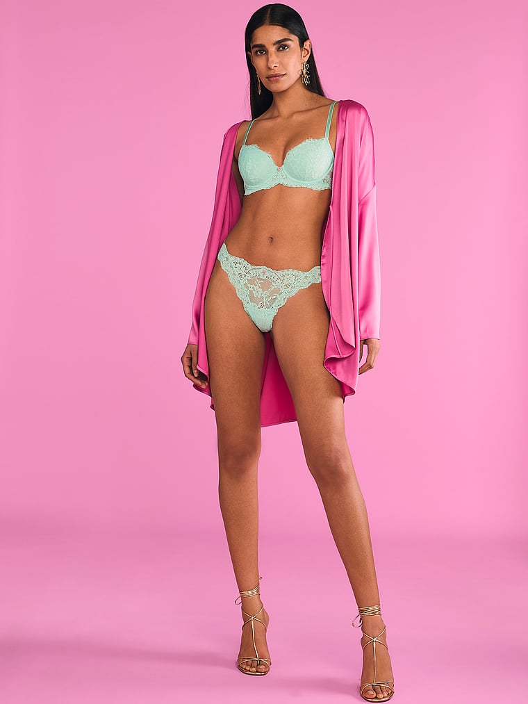 Buy Lace Lightly Lined Classic Coverage Demi Bra, Waterfall - Order Bras online - Victoria's ...