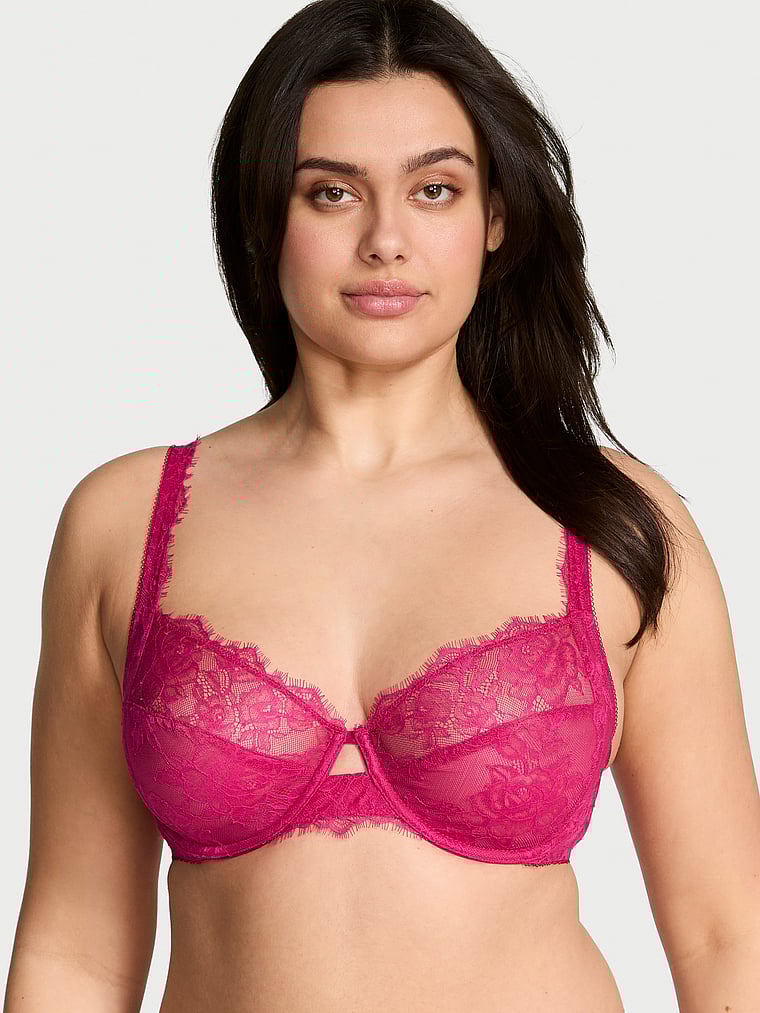 Buy The Fabulous by Victoria's Secret Unlined Rose Lace Full-Cup Bra, Cherry Blossom - Order ...