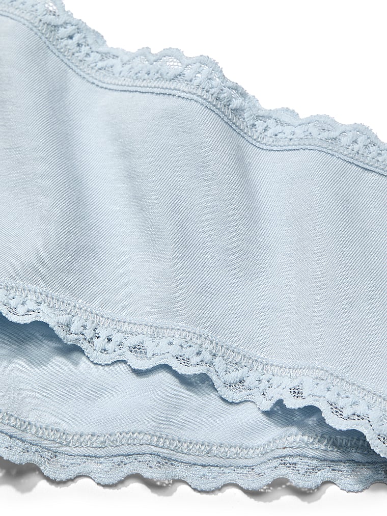 Buy Cotton Pointelle Lace-Trim Cheeky Panty, - Order Panties online ...