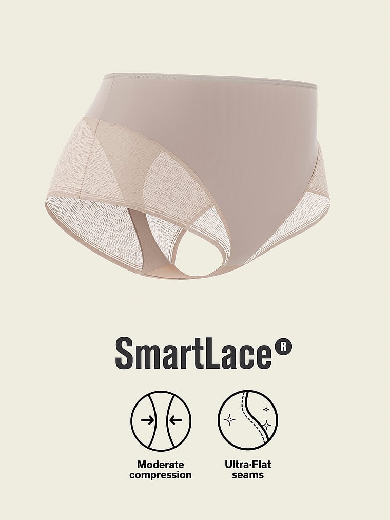 Buy Moderate Compression Tummy Control Sheer Lace Shaper Panty, Cream ...