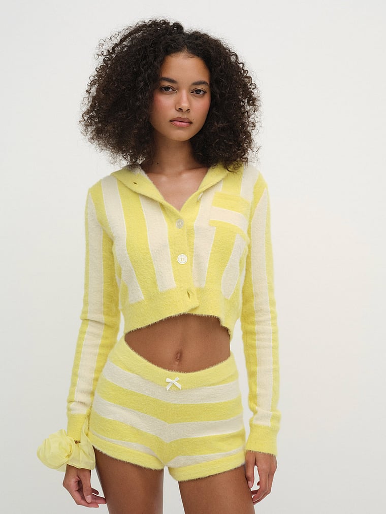 Buy Sleepy Stripe Hoodie, Sleepy Yellow - Order Sweaters online ...