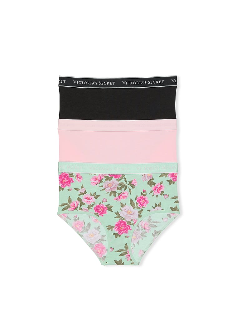 Buy 3-Pack Logo Cotton High-Waist Brief Panties, Multi - Order PACKAGED ...