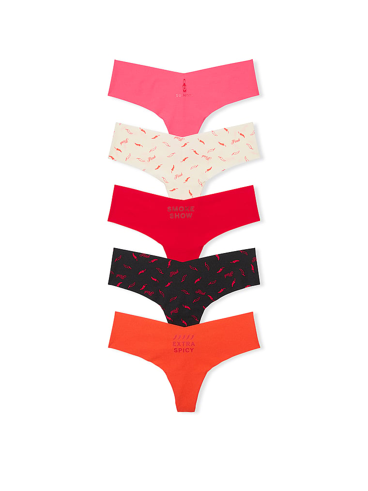 Buy 5 Pack No Show Thong Panties Spicy V Day Pack Order Panties