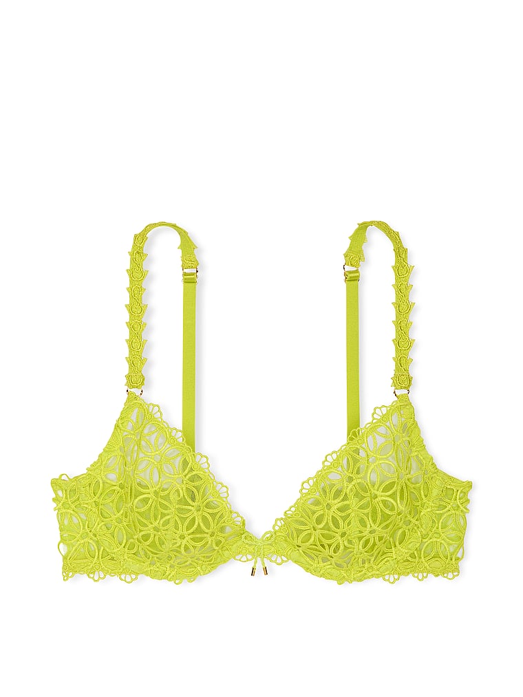 Buy Geo Daisy Lace Unlined Low-Cut Demi Bra, Limelight - Order Bras ...
