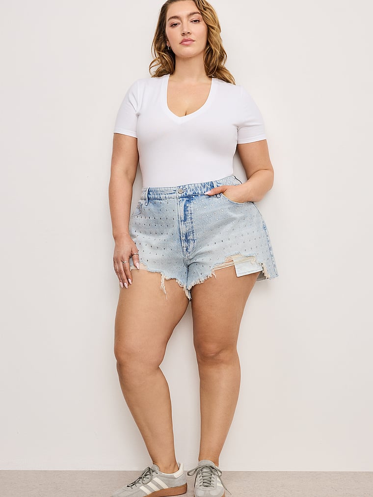 Buy Bombshell Rhinestone Shorts, Indigo - Order Bottoms online ...