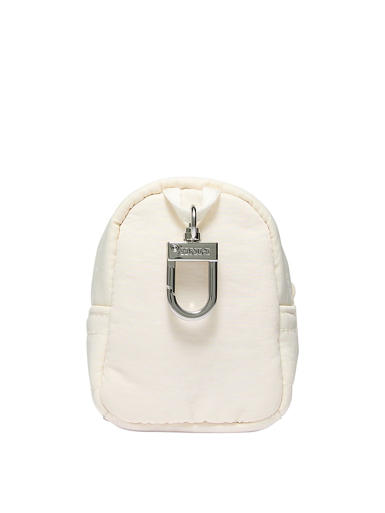 Buy Mini Backpack Keychain Charm, White Shell - Order Small Accessories ...