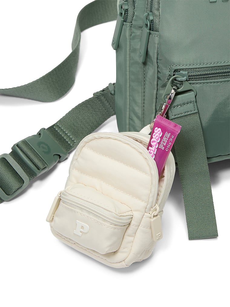 Buy Mini Backpack Keychain Charm, White Shell - Order Small Accessories ...