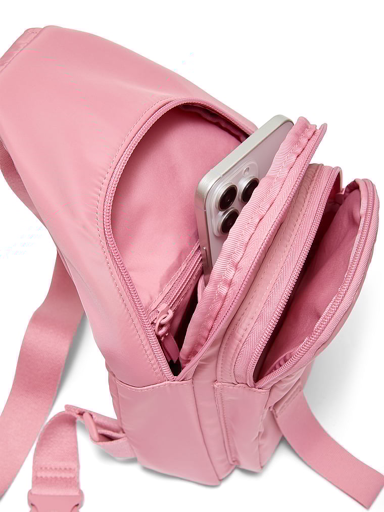 Buy Nylon Sling Backpack, Pale Rosy Pink - Order Bags online - PINK US