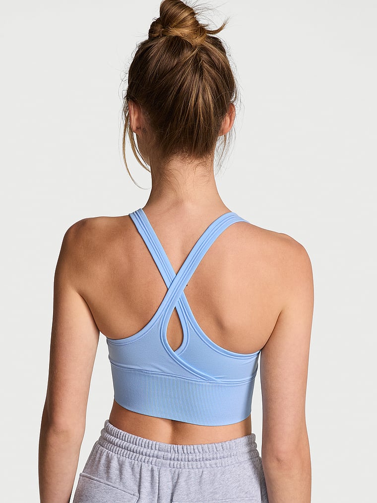 Buy Seamless Air Medium-Support Sports Bra, Blue Dancer - Order Sport ...