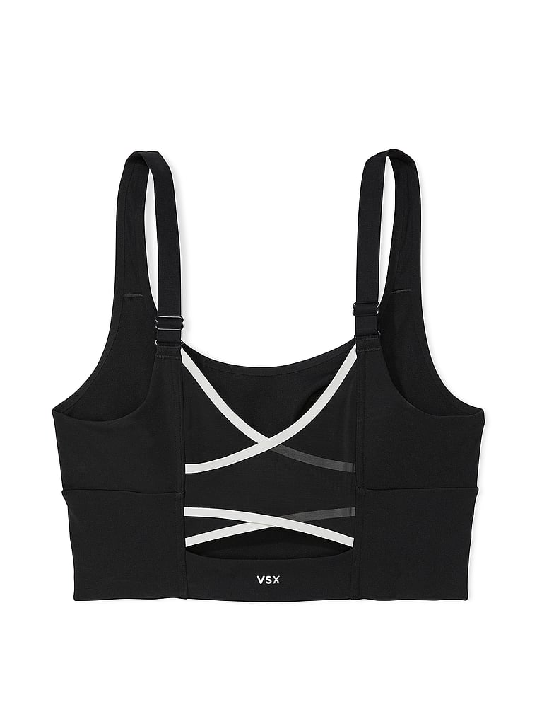Buy VSX Elevate™ Cross-Back Mesh Sports Bra, Black & Classic Plaster ...