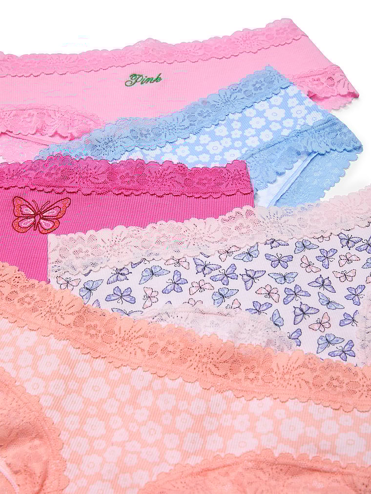Buy 5-Pack Wink Lace-Trim Cheeky Panties, Butterfly Effect Pack - Order ...