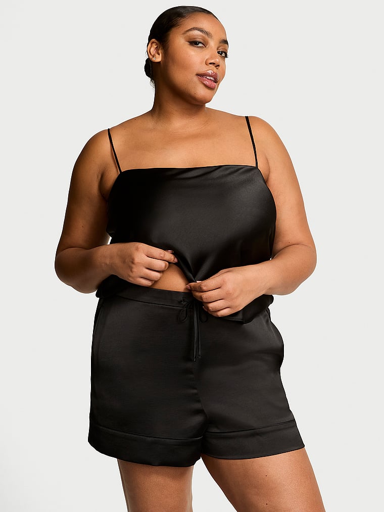 Buy Luxe Satin Cami Set, Black - Order Cami Sets online - Victoria's ...
