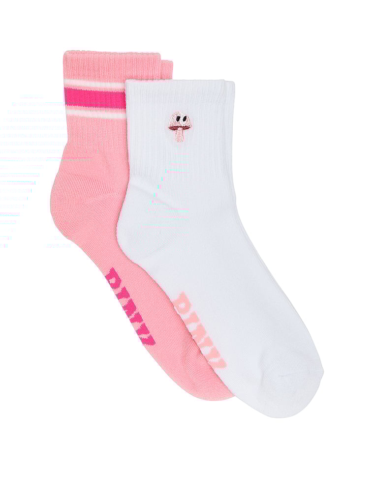 Buy 2-Pack Quarter Socks, Petal Pink/Optic White Mushroom Pack - Order ...