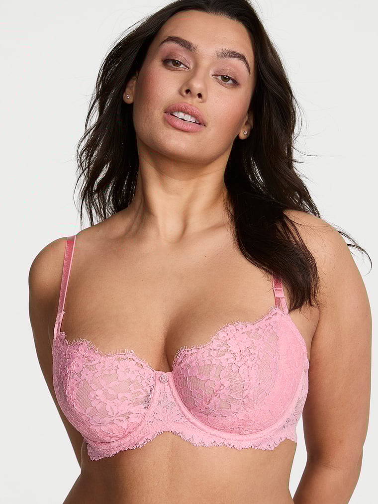 Buy Wicked Unlined Lace Balconette Bra, Pink Hope - Order Bras online - Victoria's Secret