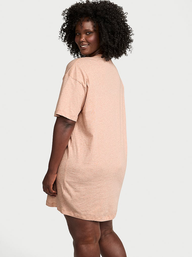 Buy 100% Cotton Oversize Sleep Tee, Heather Pretty Blush - Order ...