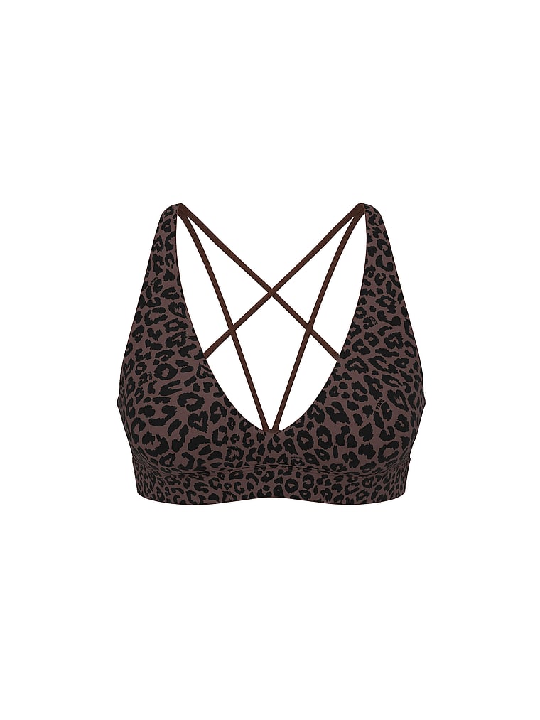 Buy Relay Strappy Plunge Sports Bra, Leopard - Order Sport Bras online ...