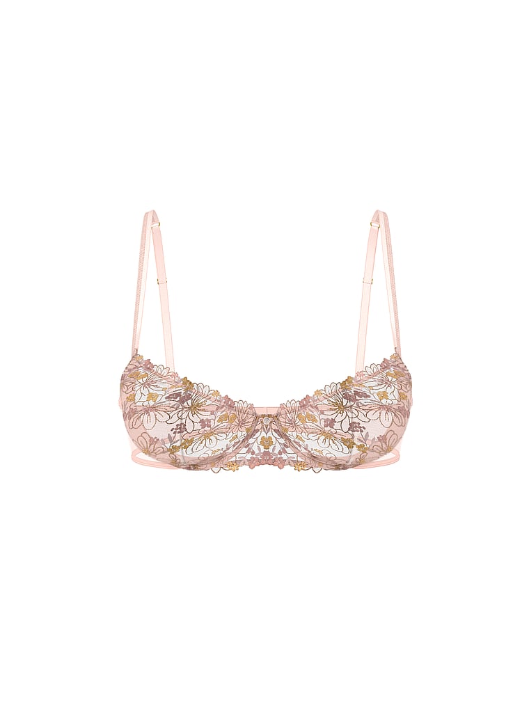 Buy Wicked Wildflower Embroidery Unlined Balconette Bra, Bare Blooms ...