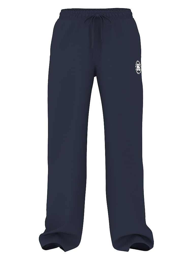 Buy Dorm Lounge Wide-Leg Pants, Noir Navy - Order Pajama Bottoms online ...
