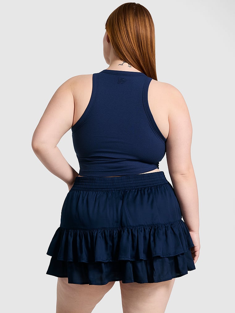 Buy Summer Fling Satin Ruffle Skirt, Nior Navy - Order Bottoms online ...