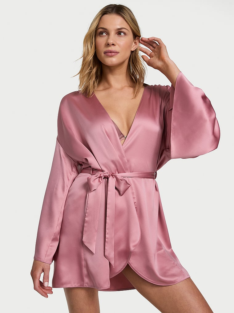 Buy Short Satin Robe, Dusk Mauve - Order Robes online - Victoria's Secret