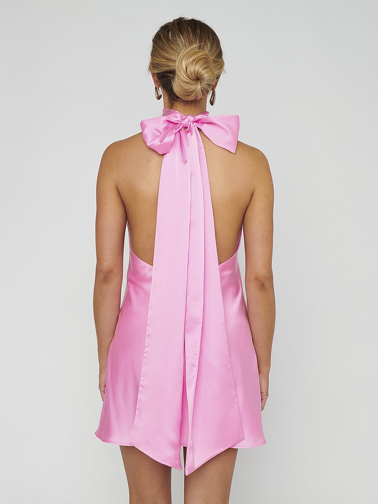 Buy Lisa Mini Dress, Pink Luxe Satin - Order Dresses online - Victoria ...
