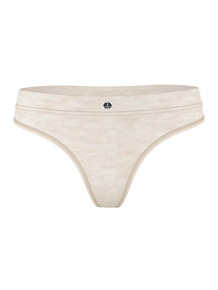 Buy Logo Cotton Thong Panty, Heather Natural - Order Panties online ...