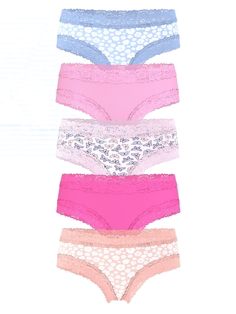 Buy 5-Pack Wink Lace-Trim Cheeky Panties, Butterfly Effect Pack - Order ...