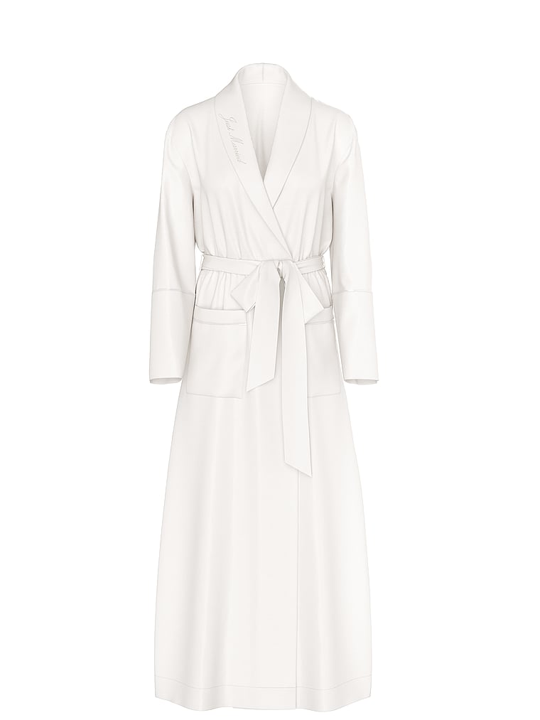 Buy Luxe Satin Long Robe, Coconut White - Order Robes online - Victoria ...