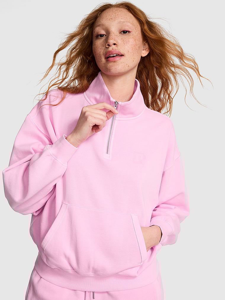Buy Ivy Fleece Quarter-Zip Sweatshirt, Pink Lollipop - Order Hoodies ...
