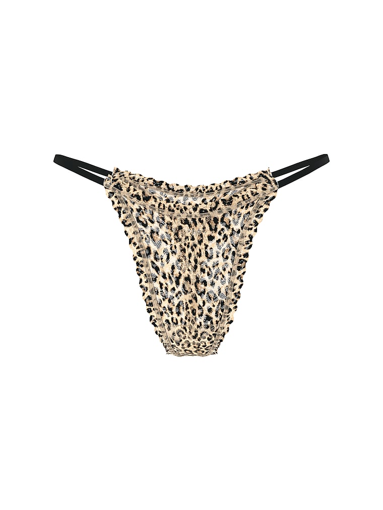 Buy Lace String Thong Panty, Natural Leopard - Order Panties online ...