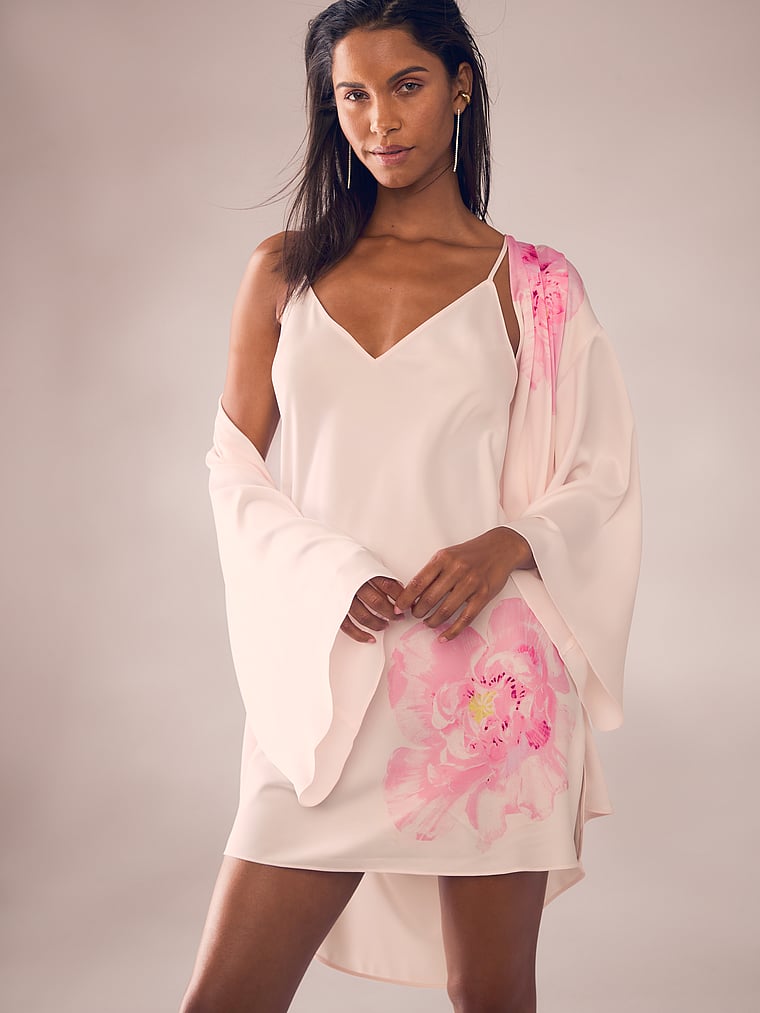 Buy Peony Satin Short Robe, - Order undefined online - Victoria's Secret US