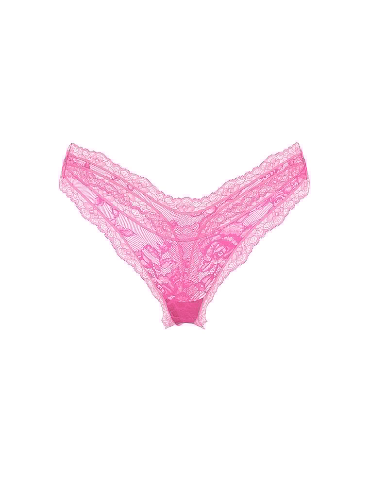 Buy Rose Lace High-Leg Thong Panty, Ultra Pink - Order Panties online ...