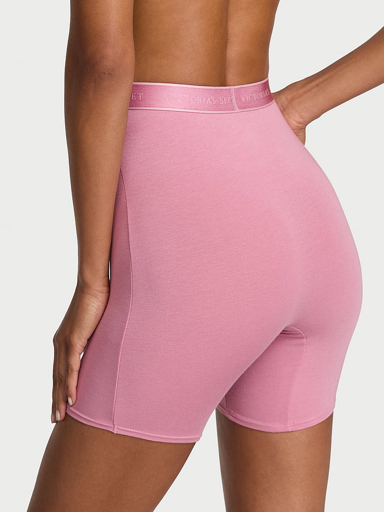 Buy Logo Cotton High-Waist Boxer Brief, Lilac Pink - Order Panties ...