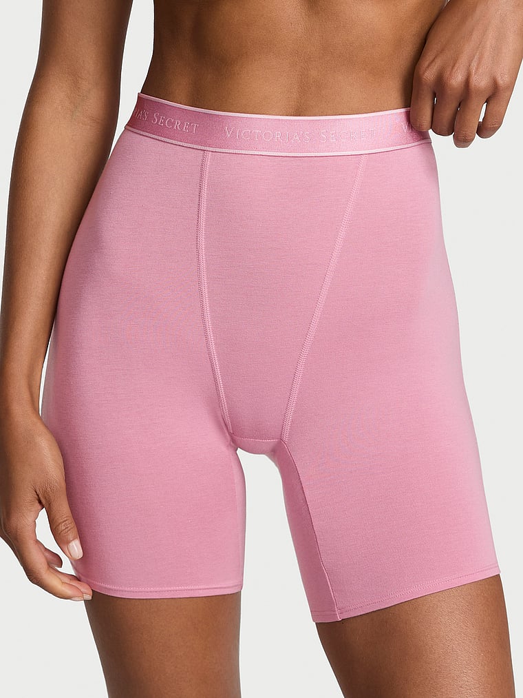 Buy Logo Cotton High-Waist Boxer Brief, Lilac Pink - Order Panties ...