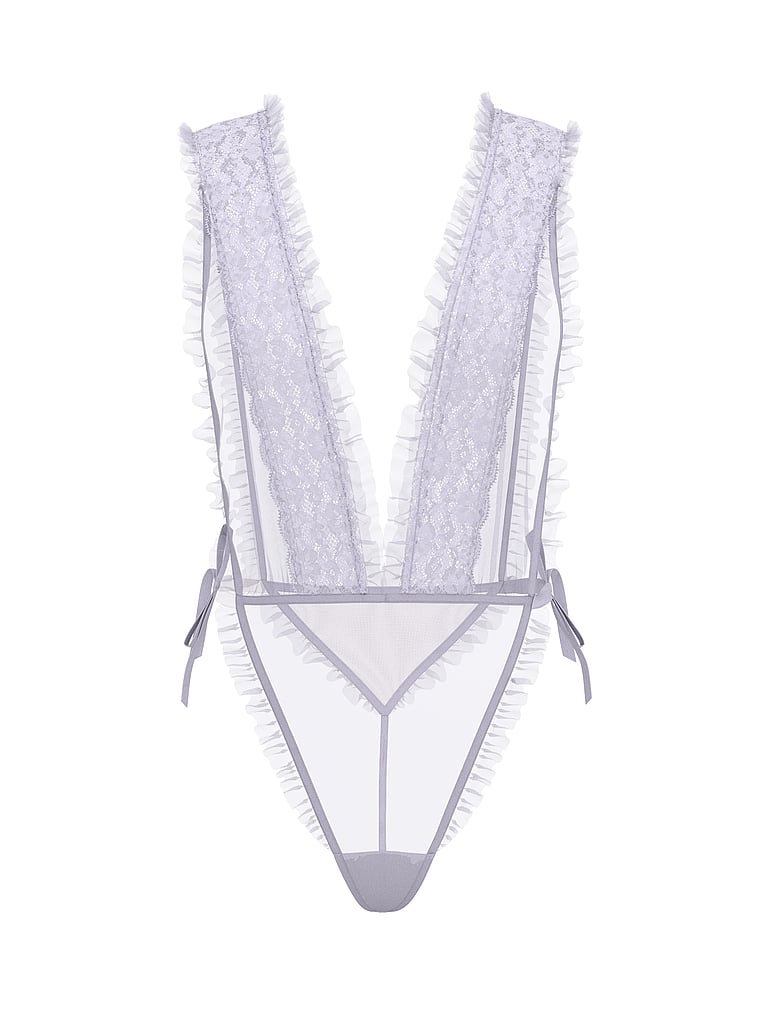 Buy Dare to Dream Lace Sheer High-Leg Teddy, Feather Lilac - Order ...